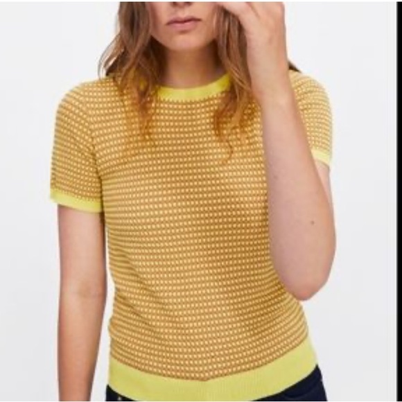 Zara | Tops | Zara Textured Short Sleeve Top | Poshmark